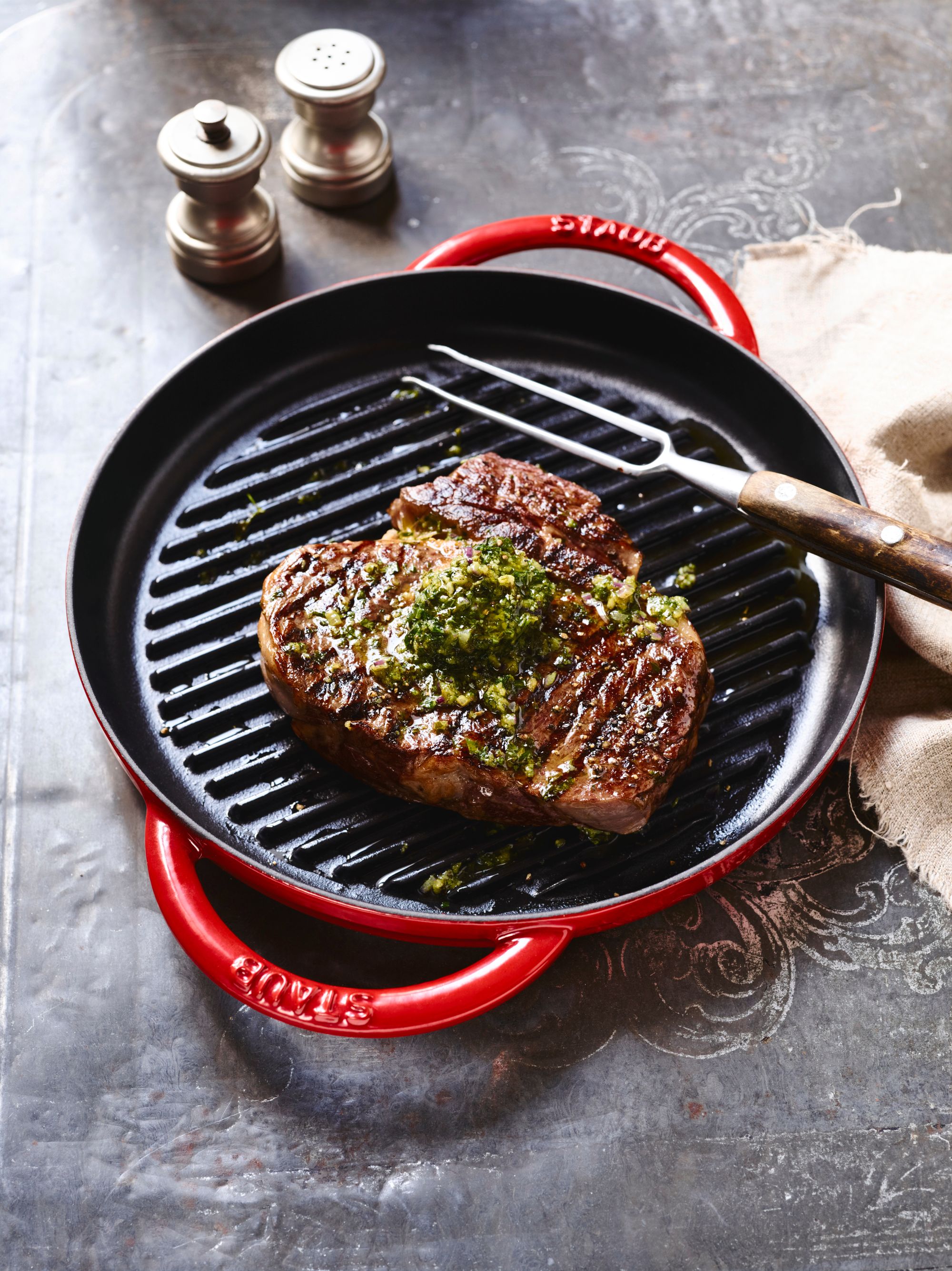 Staub Pure Grill 26cm Cherry Red